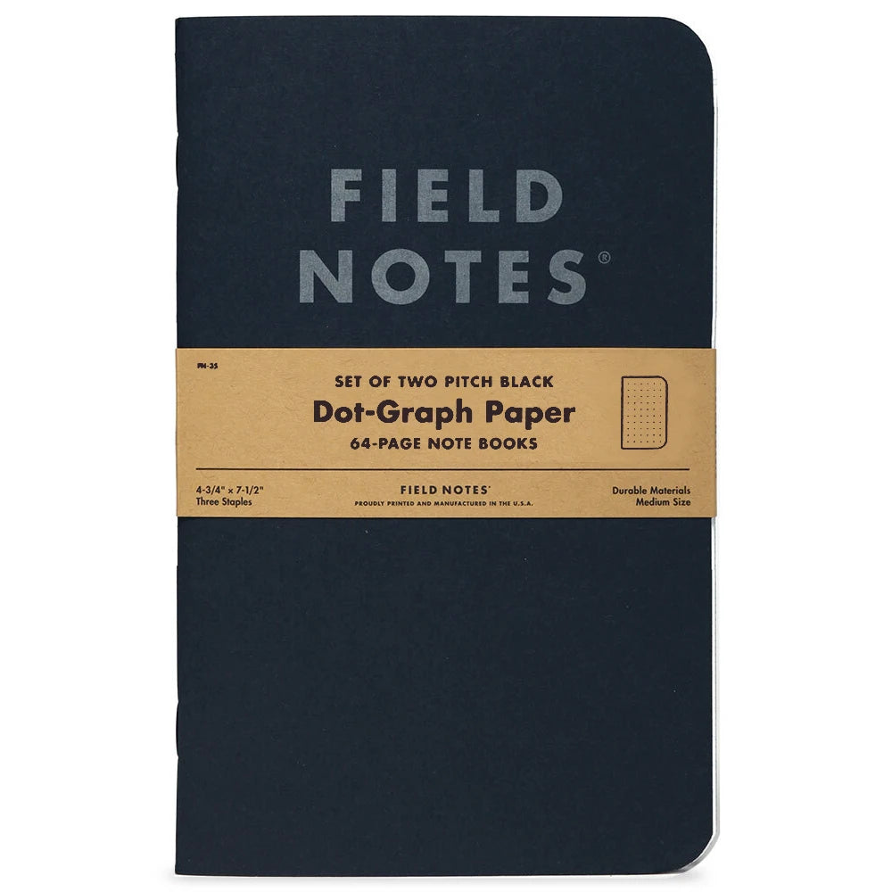 Field Notes - Memo Book - Pitch Black 2 Pack - Dot-Graph – The ...