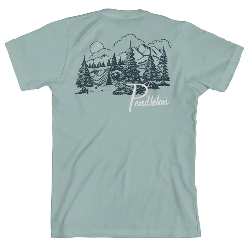 Pendleton - Mountain Camping Graphic Tee - Dusty Blue/Navy – The ...