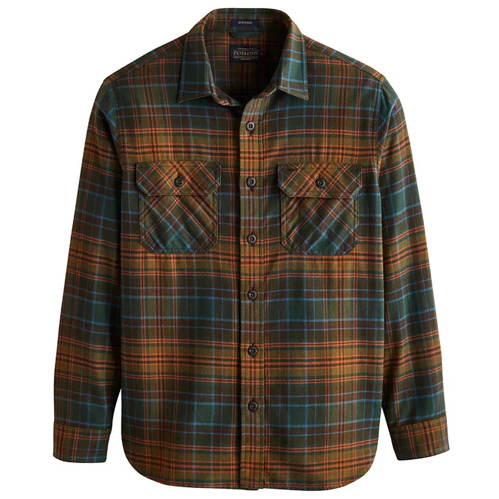 Pendleton - Burnside Flannel Shirt - Olive/Blue/Rust Plaid – The ...